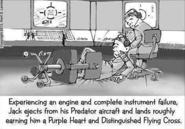 Experiencing an engine and complete instrument failure, Jack ejects ...