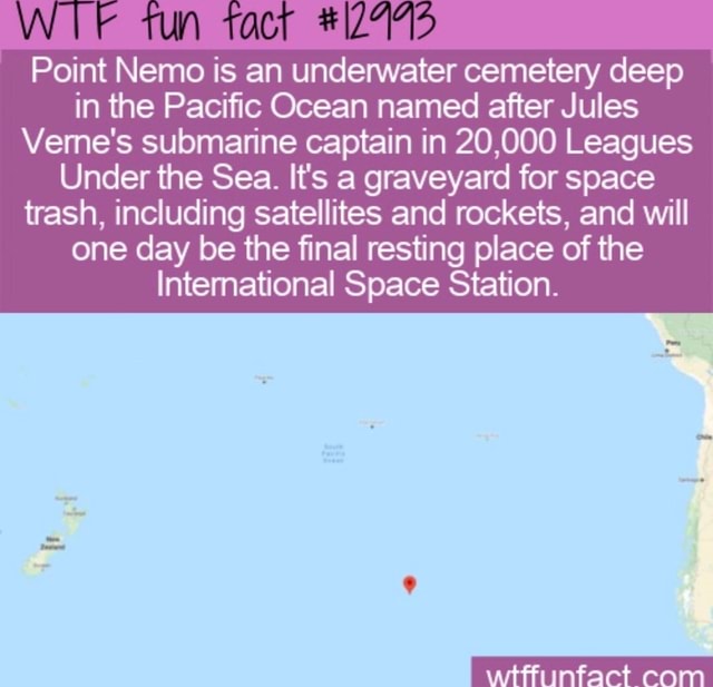 Point Nemo is an underwater cemetery deep in the Pacific Ocean named ...