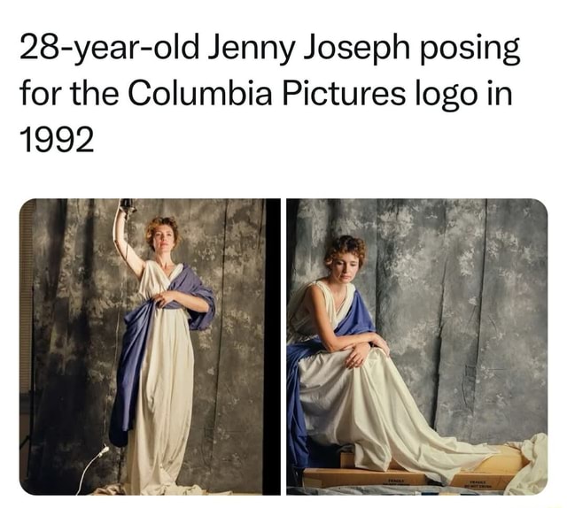 28-year-old Jenny Joseph posing for the Columbia Pictures logo in I ...