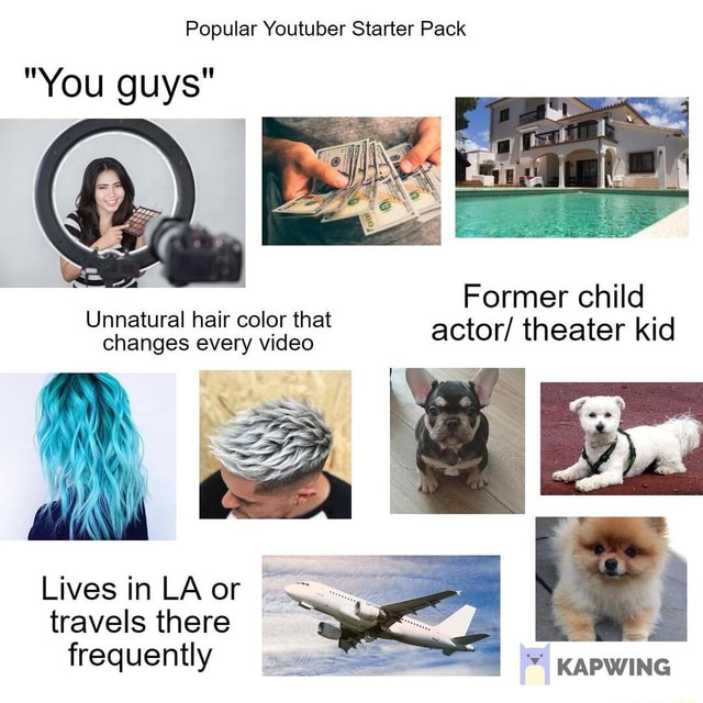 Popular Youtuber Starter Pack "You guys" actor/ theater kid changes ...