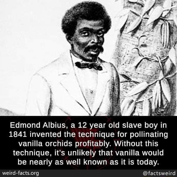 Edmond Albius, a 12 year old slave boy in 1841 invented the technique ...