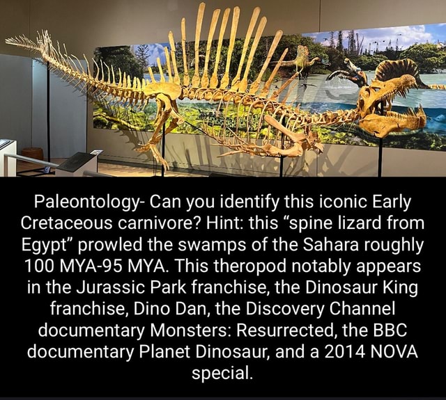 Paleontology- Can you identify this iconic Early Cretaceous carnivore ...