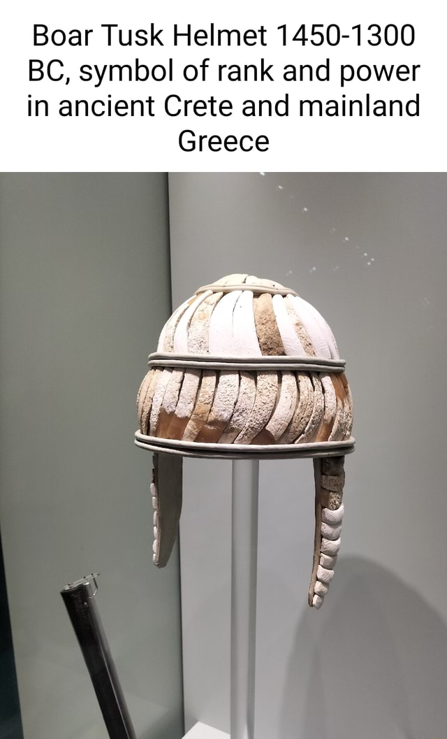 Boar Tusk Helmet 1450-1300 BC, symbol of rank and power in ancient ...