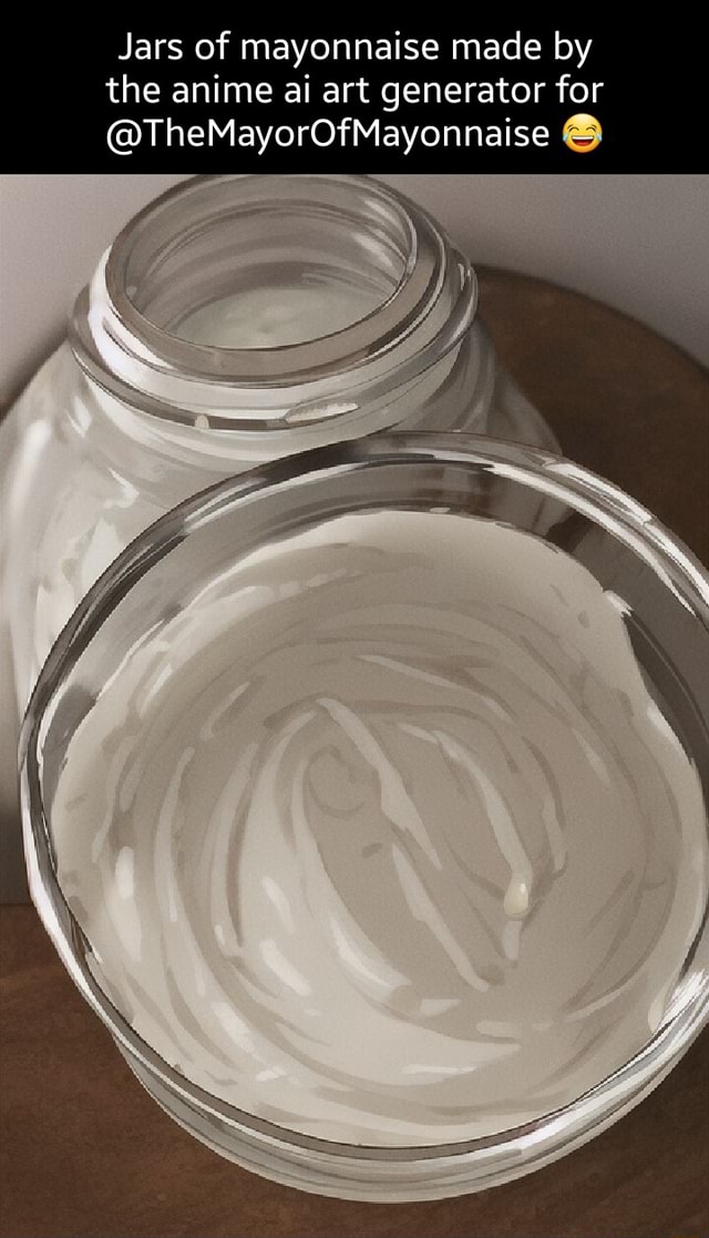 Jars of mayonnaise made by the anime ai art generator for ...