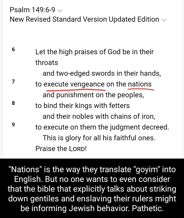 Psalm New Revised Standard Version Updated Edition Let the high praises ...