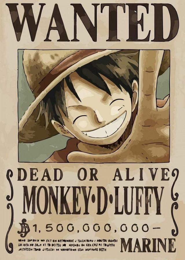 One piece - WANTED OR MONKEY D'LURFY 506, 000, 6008! - iFunny