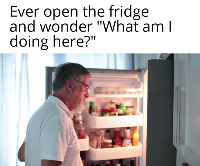 Ever open the fridge and wonder "What aml doing here?" - iFunny