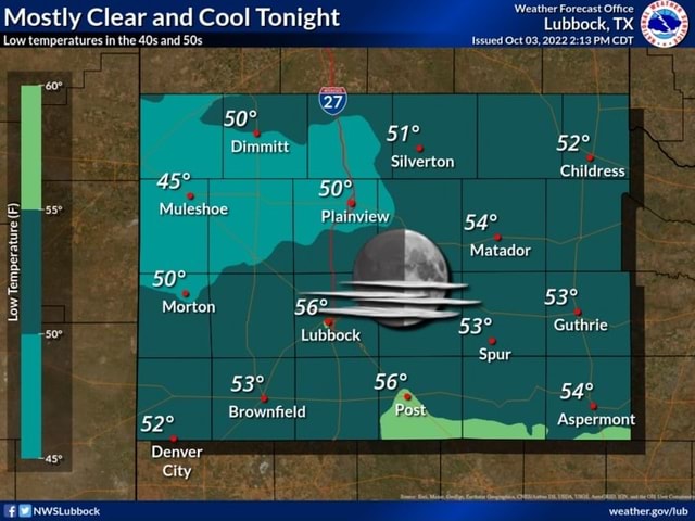 Mostly Clear and Cool Tonight 50 Low temperatures in the and Weather ...