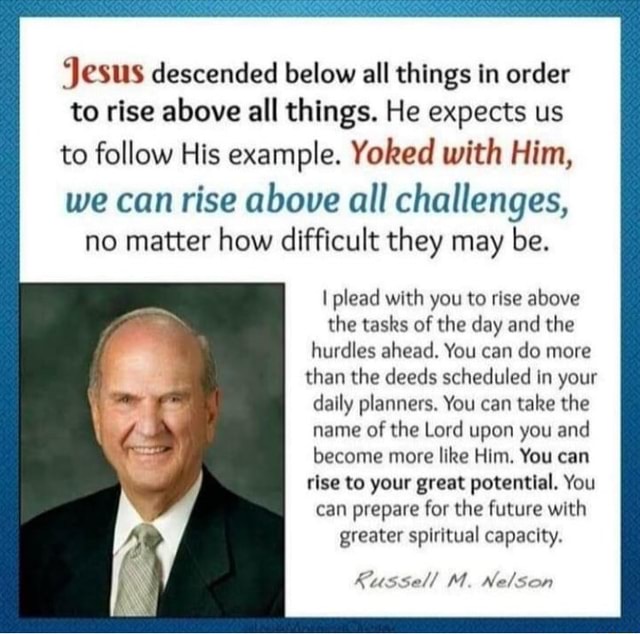'Jesus descended below all things in order to rise above all things. He ...
