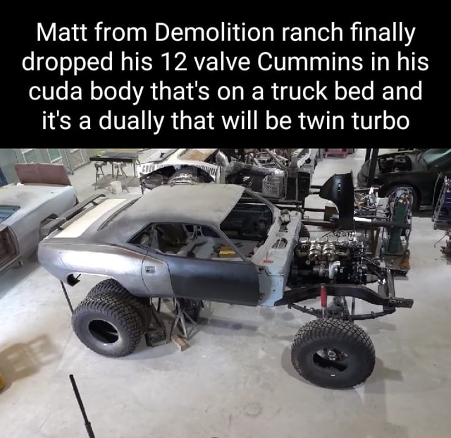 Matt from Demolition ranch finally dropped his 12 valve Cummins in his ...
