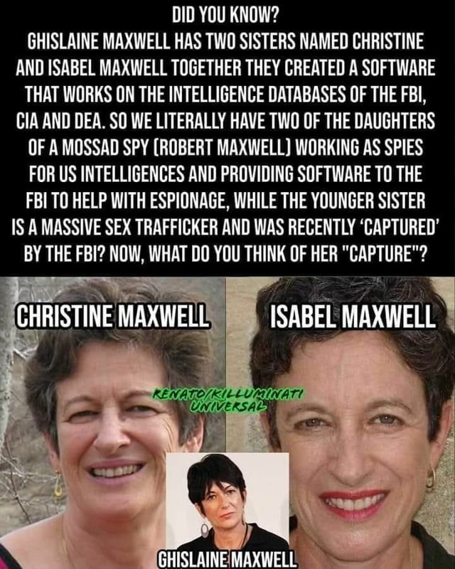 DID YOU KNOW? GHISLAINE MAXWELL HAS TWO SISTERS NAMED CHRISTINE AND ...