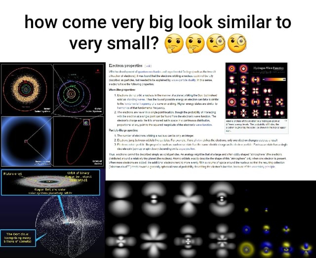 How come very big look similar to very small? Electron properties es ml ...