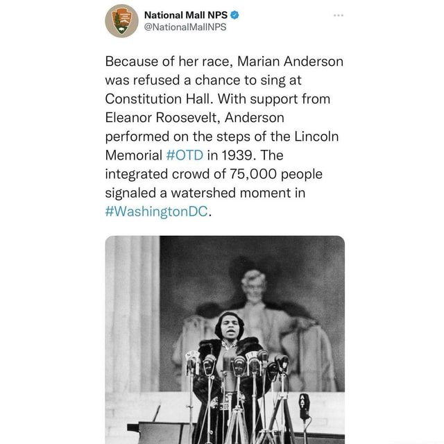 National Mall NPS @ @NationalMallINPS Because of her race, Marian ...