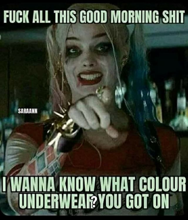 FUCK ALL THIS GOOD MORNING SHIT, iF AWE WANNA KNOW WHAT COLOUR NCUNDERWEAR? YOU GOT ON - America ...