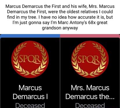 Marcus Demarcus the First and his wife, Mrs. Marcus Demarcus the First ...
