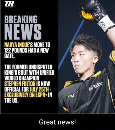 BREAKING NAOYA INOUE'S MOVE TO HAS ANEW DATE. THE FORMER UNDISPUTED ...