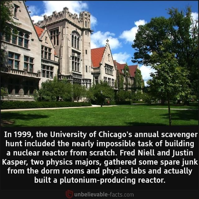 In 1999, the University of Chicago's annual scavenger hunt included the ...