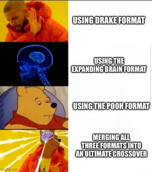 USING DRAKE FORMAT USING THE EXPANDING BRAIN FORMAT USING THE POOH ...