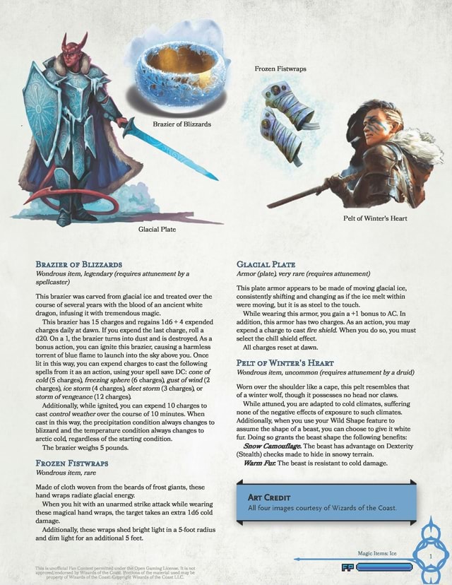 Brazier of Blizzards Glacial Plate BRAZIER OF BLIZZARDS Wondrous item ...