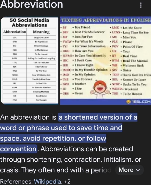 Abbreviation SO Social Media TEXTING ABBREVIATIONS IN ENGLISH ...