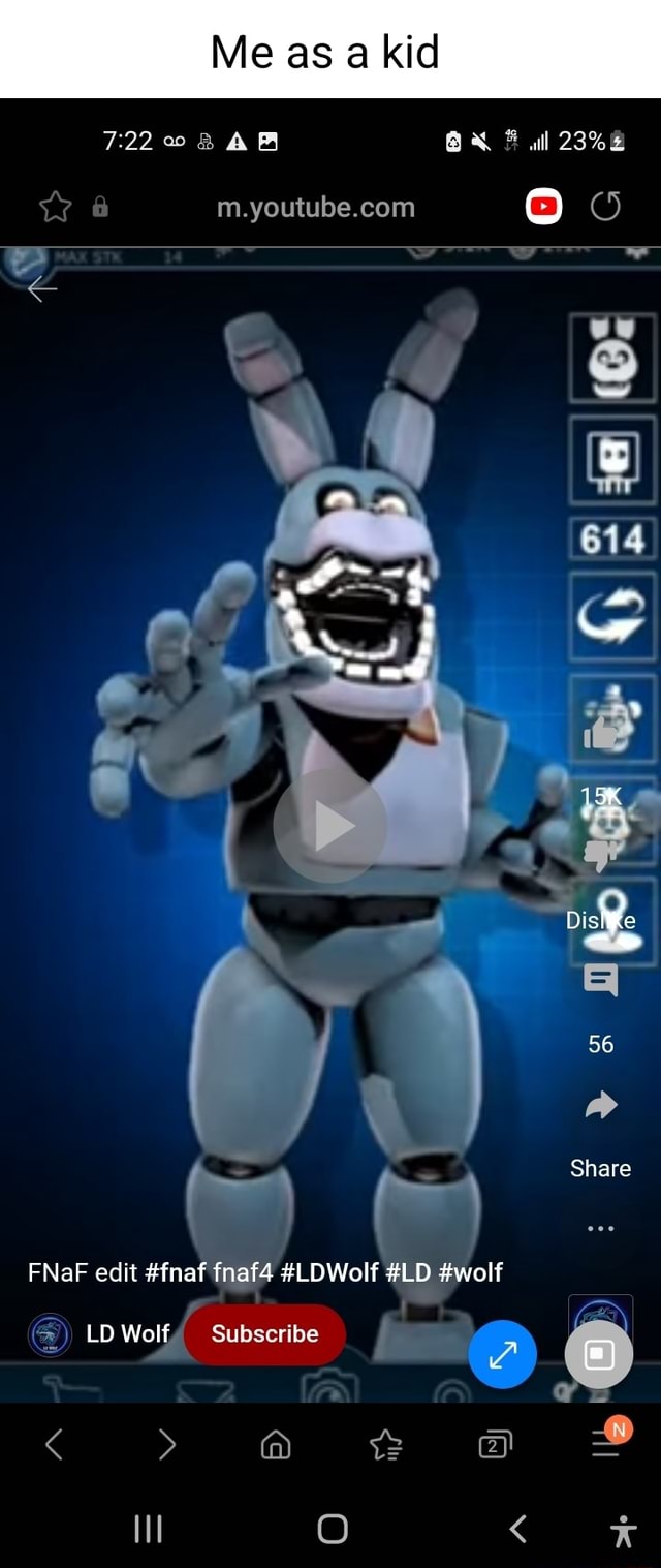 Me as kid AB 614 56 Share FNaF edit #fnaf fnaf4 #LDWolf #LD #wolf LO ...