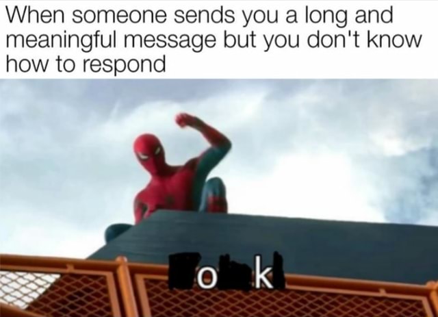 When someone sends you a long and meaningful message but you don't know ...