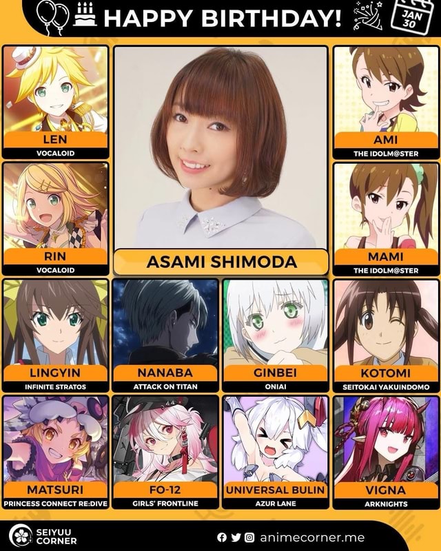 HAPPY BIRTHDAY! THE THE ASAMI SEIMODA I NANABA KOTO ATTACK ON TITAN ...