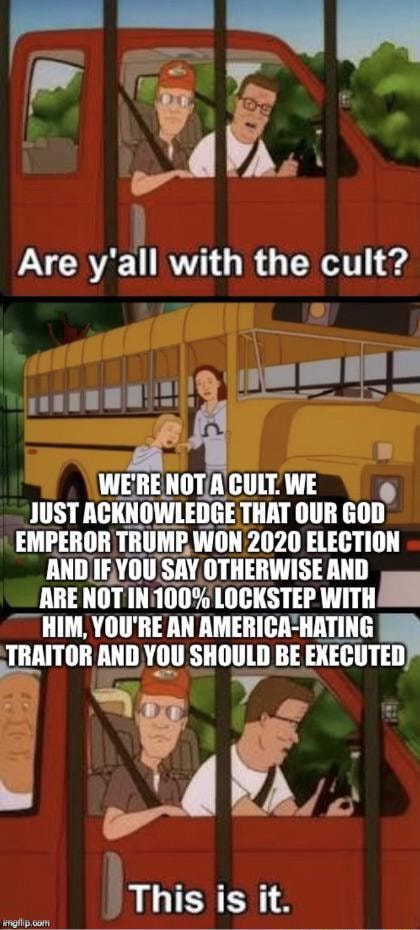 (7 Are y'all with the cult? WERE NOTA CULT. WE JUST ACKNOWLEDGE THAT ...