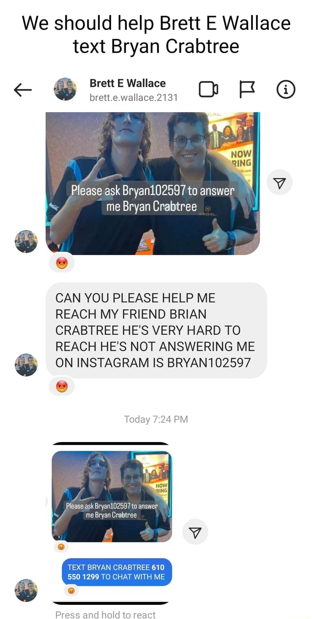 We should help Brett E Wallace text Bryan Crabtree Brett E Wallace ...