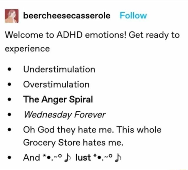 FY Beercheesecasserole Follow Welcome To ADHD Emotions Get Ready To FY Beercheesecasserole Follow Welcome To ADHD Emotions Get Ready To