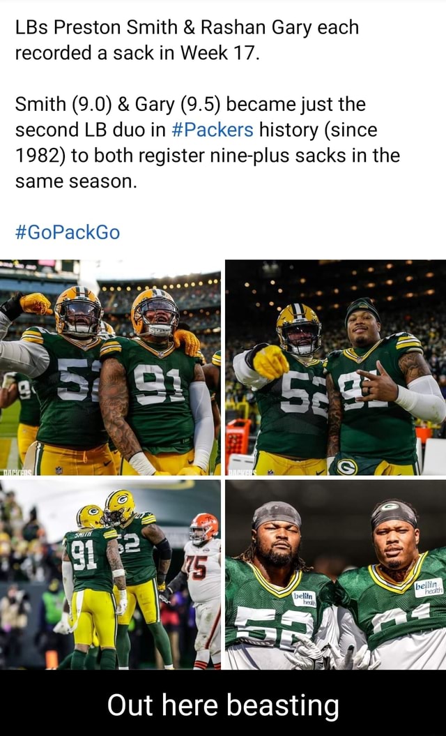 LBs Preston Smith & Rashan Gary each recorded a sack in Week 17. Smith ...