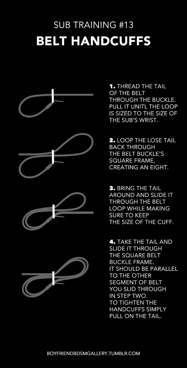 SUB TRAINING #13 BELT HANDCUFFS Vb 4. THREAD THE TAIL OF THE BELT ...