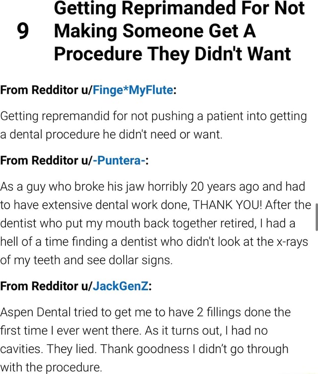 Getting Reprimanded For Not Making Someone Get A Procedure They Didn't ...
