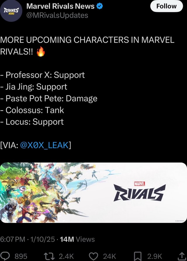 Marvel Rivals News @ Follow MORE UPCOMING CHARACTERS IN MARVEL RIVALS ...