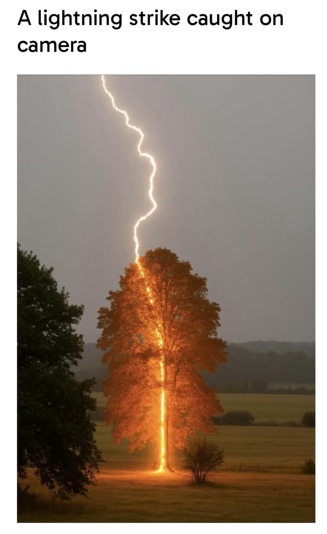 A lightning strike caught on camera - iFunny