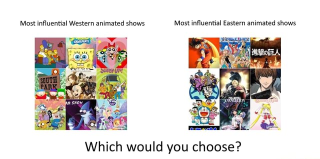 Most influential Western animated shows Most influential Eastern ...