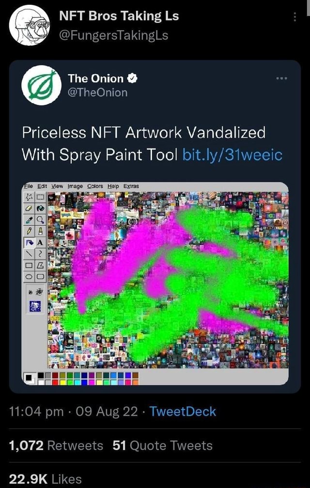 NFT Bros Taking Ls @FungersTakingLs The Onion @TheOnion Priceless NFT ...