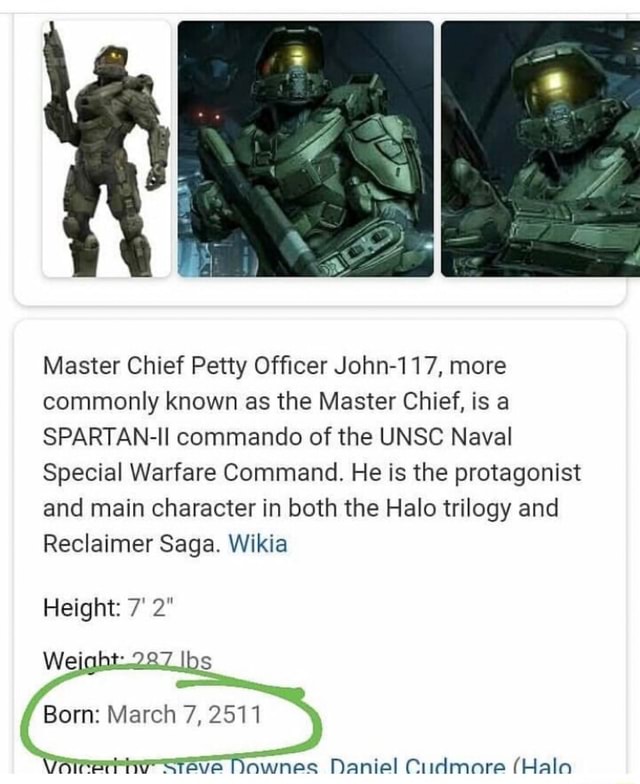 Master Chief Petty Ofﬁcer John-1 17, more commonly known as the Master ...