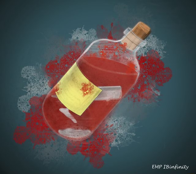 Just a simple drawing of a blood vial with inside a quicksilver bullet ...