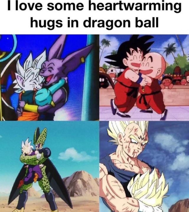 I love some heartwarming hugs in dragon ball - iFunny