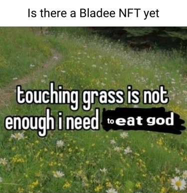 Is there a Bladee NFT yet touching grass is not enough ineed -eat god ...