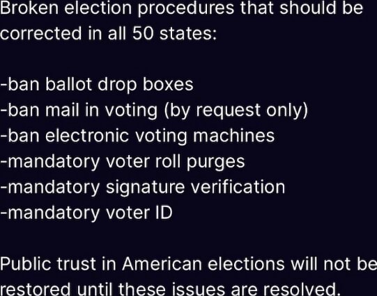 Broken election procedures that should be corrected in all 50 states ...
