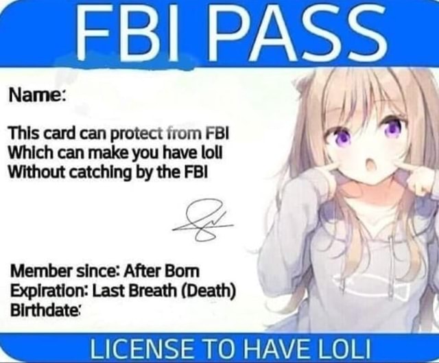 FBI PASS Y Name: This card can protect from FBI Which can make you have ...