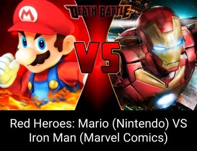 Red Heroes: Mario (Nintendo) VS Iron Man (Marvel Comics) - iFunny