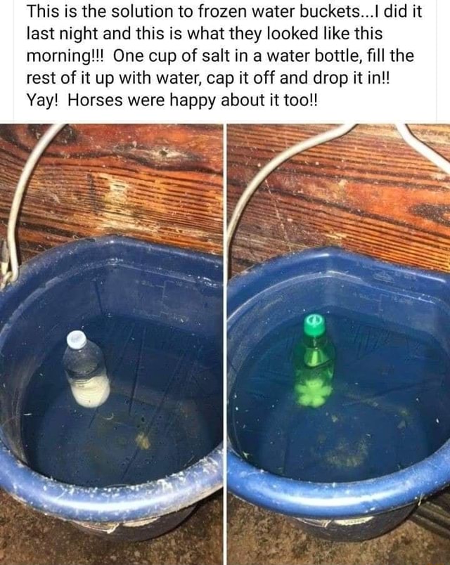 This is the solution to frozen water buckets... did it last night and ...