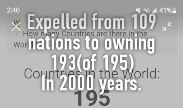 240 we How from 109 ll How maay Countries are there 195) In 2000 years ...