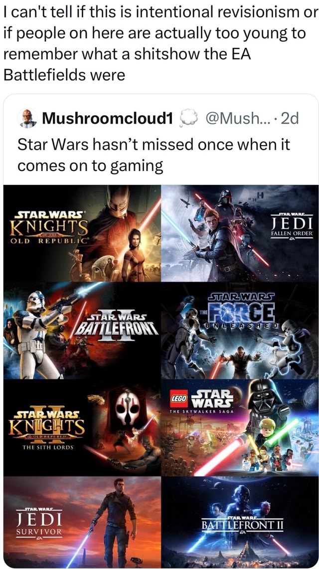 I can't tell if this is intentional revisionism or if people on here ...