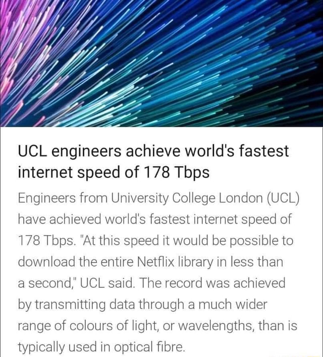 Supersonic speed! - UCL engineers achieve world's fastest internet ...