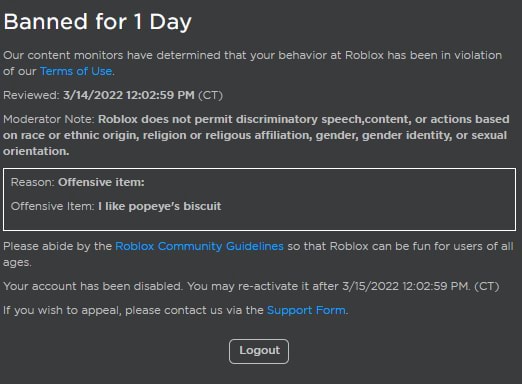 Banned for 1 Day Our content monitors have determined that your ...