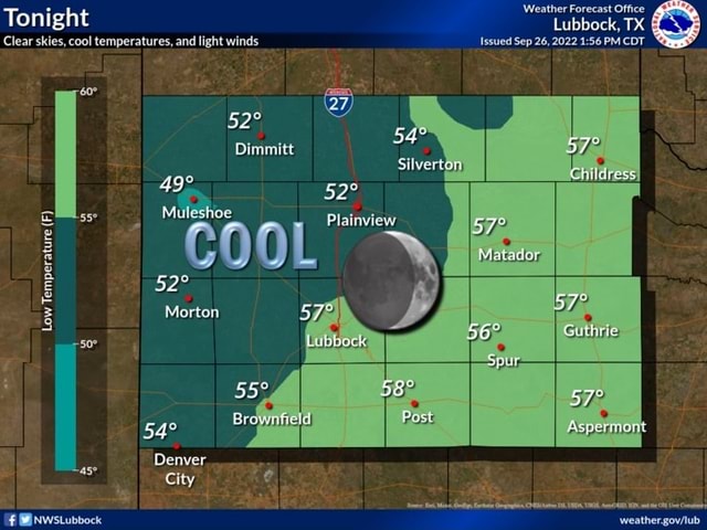 'Weather Forecast Office Tonight Lubbock, TX Clear skies, cool ...